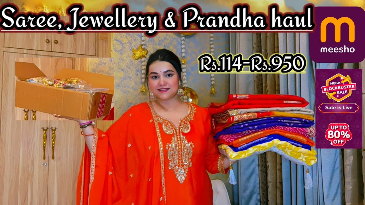 Huge Meesho maha sale upto 80% off Rs.114-Rs.950 Saree, jewellery set ...