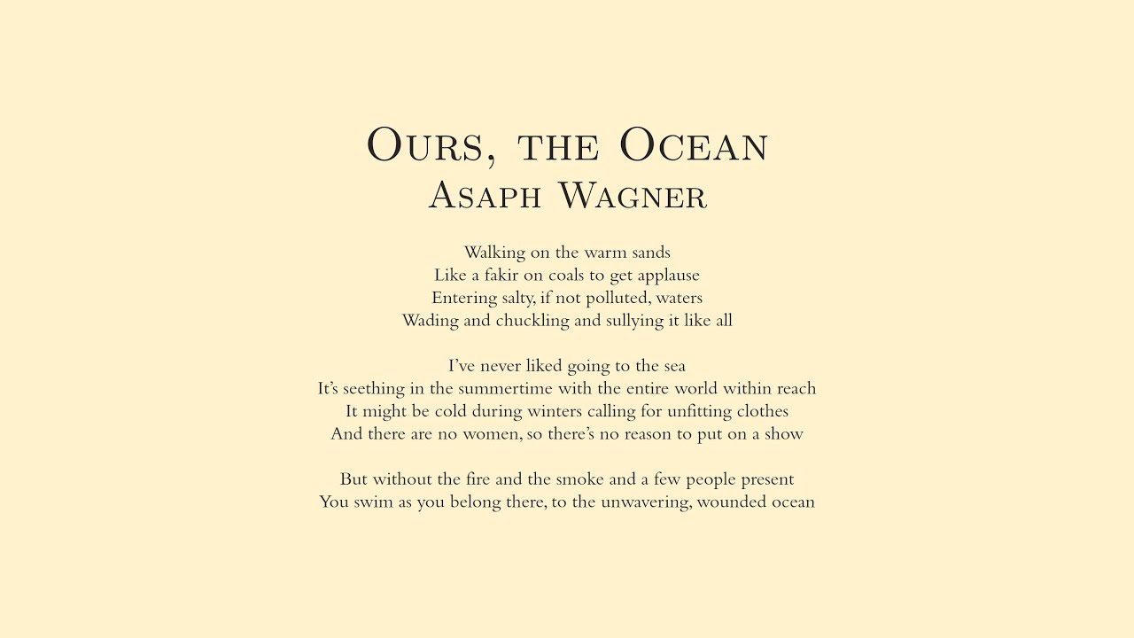 Ours, the Ocean - Asaph Wagner - YouTube