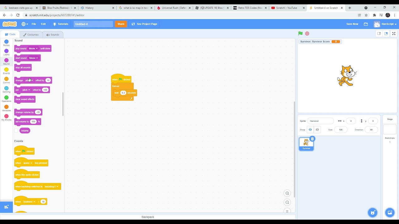 Scratch | How to make score that gets bigger every second! | Very Very ...