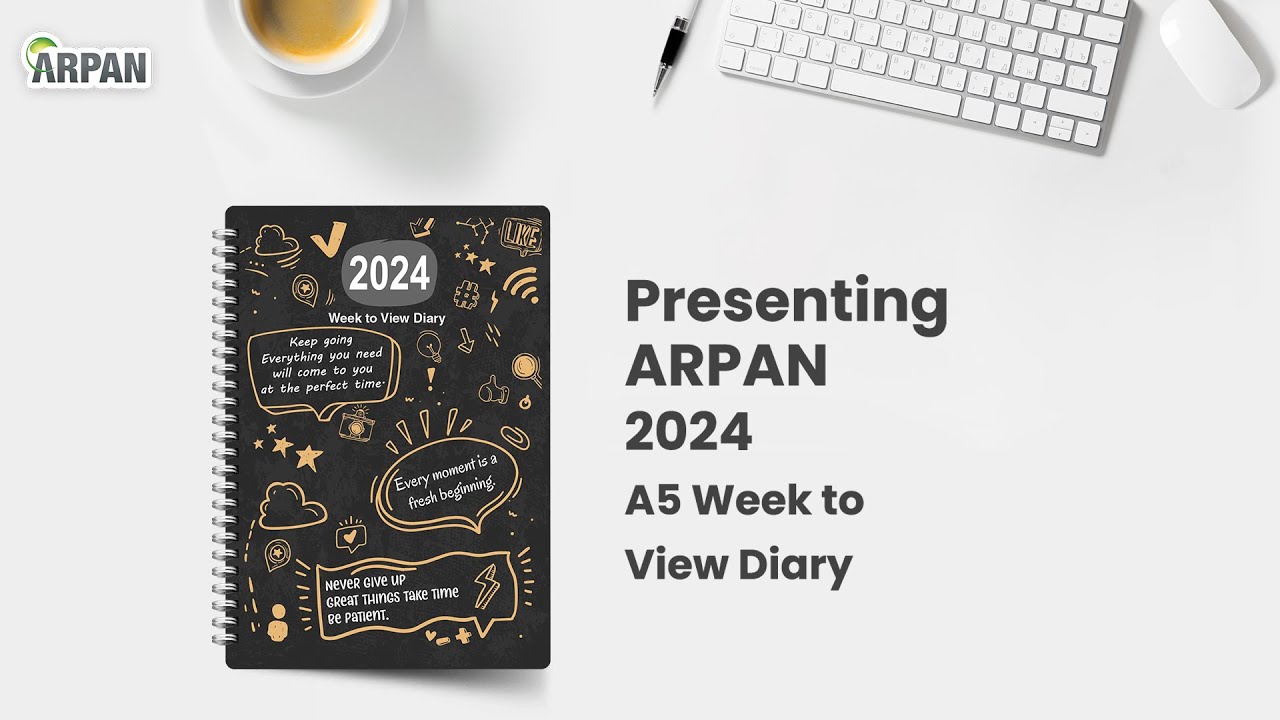 2024 Week to View Diary, Stunning Slogan Art A5 Weekly, Monthly Planner ...