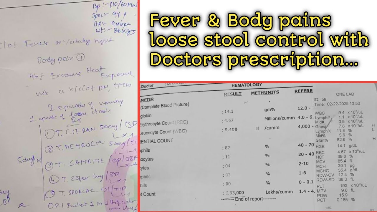 fever and loose stool control with doctors prescription... - YouTube