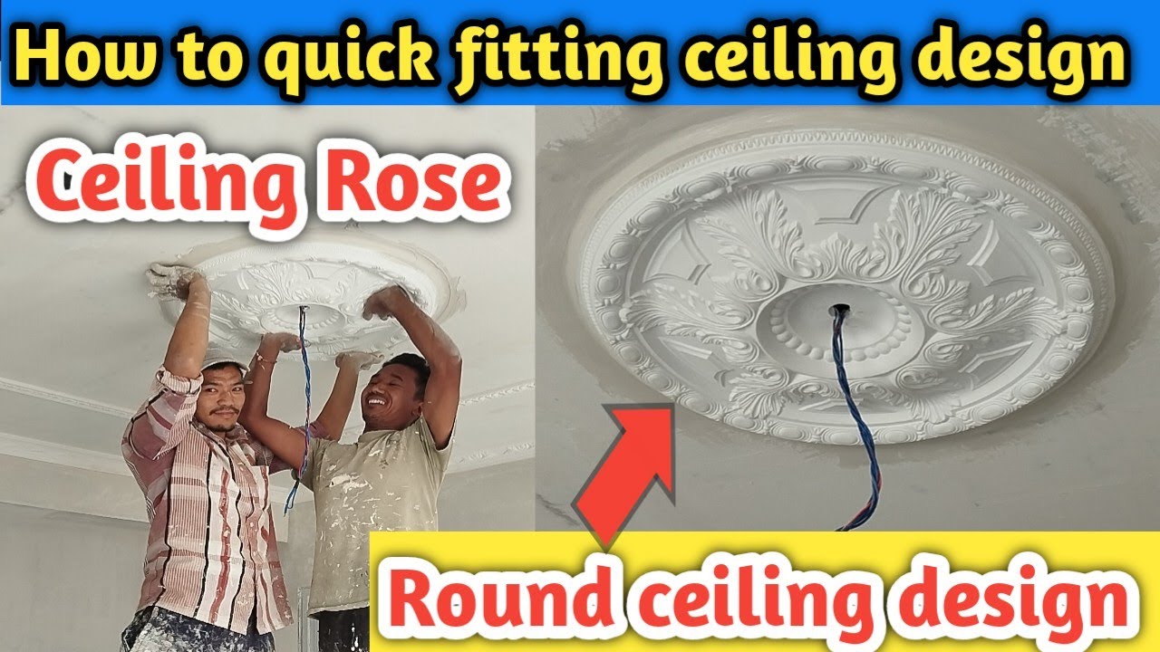How to Install Ceiling Design Cornice Roses ll सेलिङ्ममा कार्नेस चक्का ...