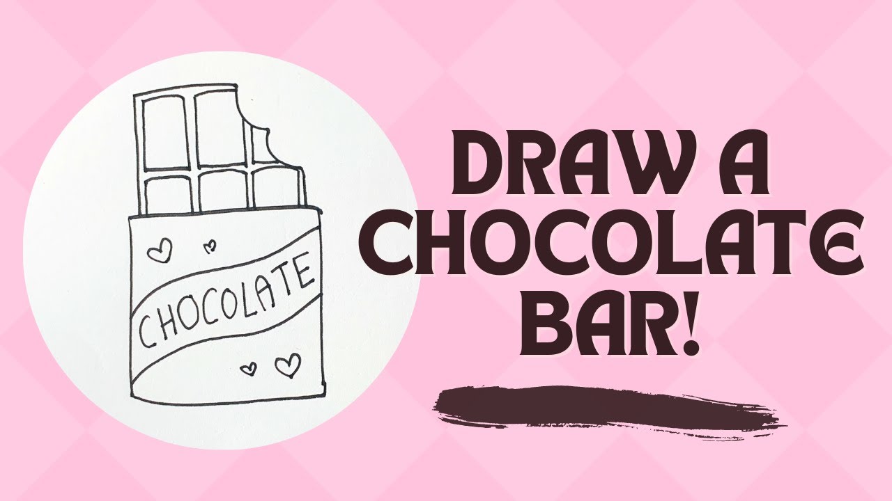 Draw cartoon chocolate bar bitten in easy step by step tutorial for ...