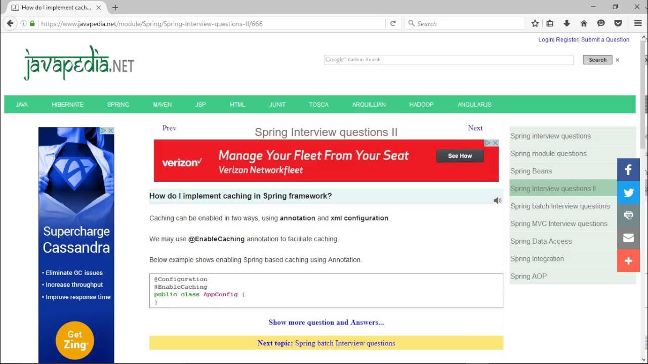 How do I implement caching in Spring framework? | javapedia.net - YouTube