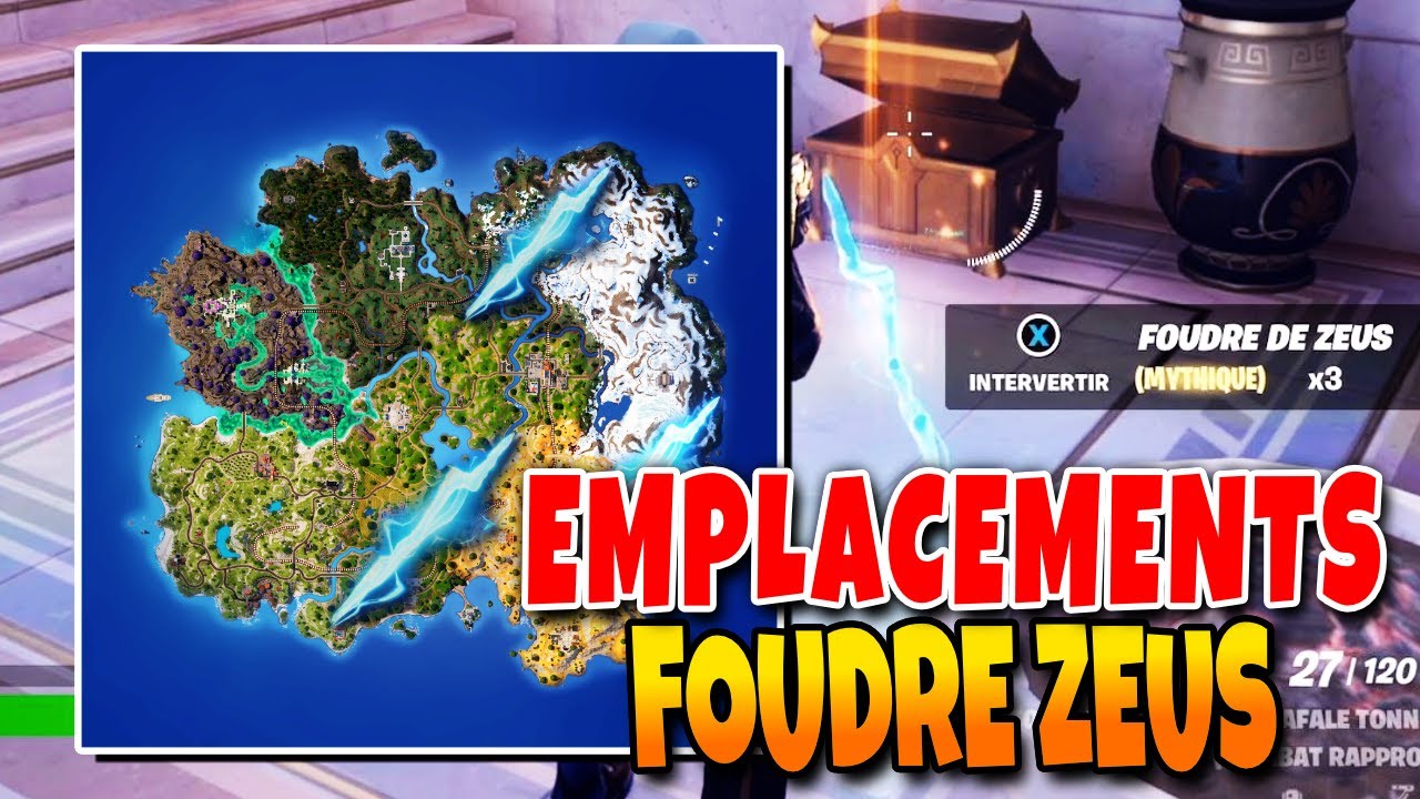 Où Trouver la FOUDRE de ZEUS sur Fortnite Saison 2 (Tout les ...