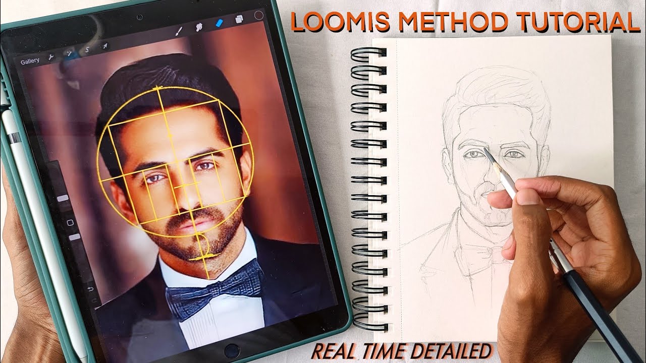 How to draw with Loomis Method // Drawing Ayushman khurana // Detail ...