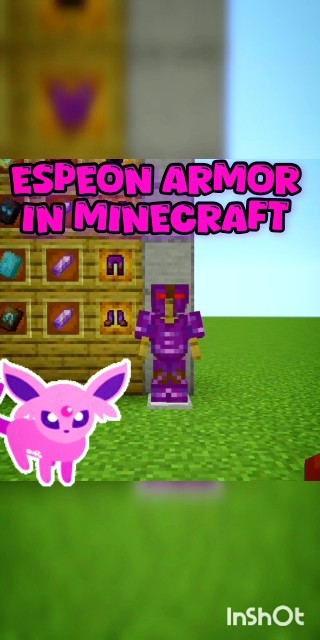 ESPEON (POKEMON) ARMOR IN MINECRAFT #minecraft #shorts | Pokemon armor ...