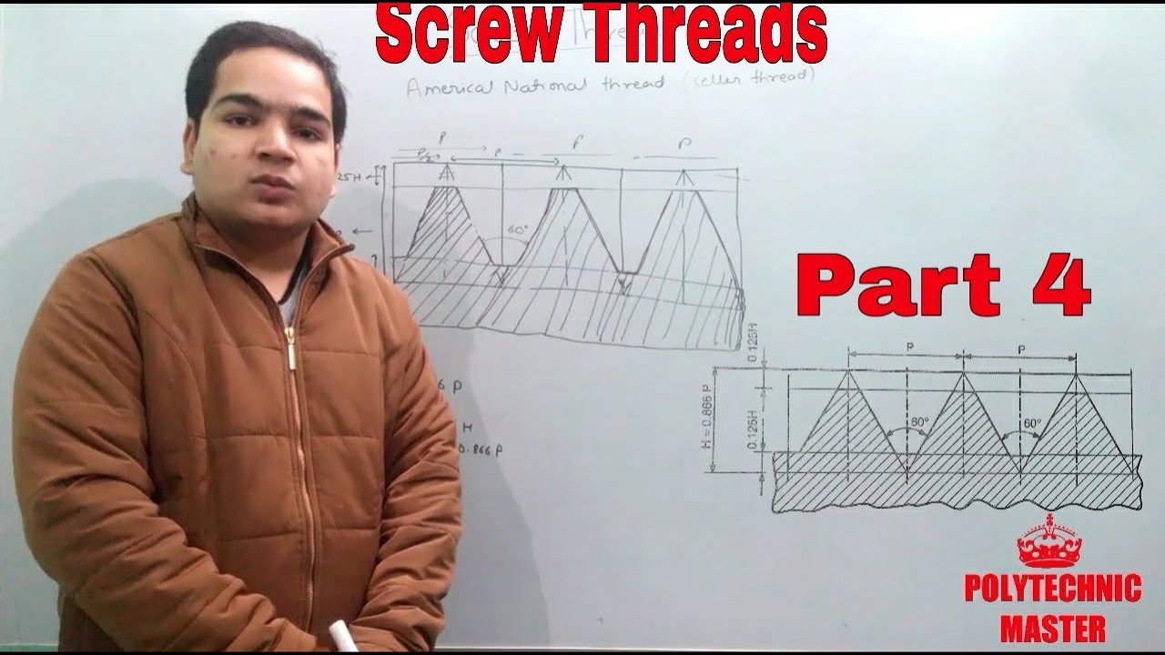 Screw Thread I Part 4 American National Thread drawing Seller Thread I ...