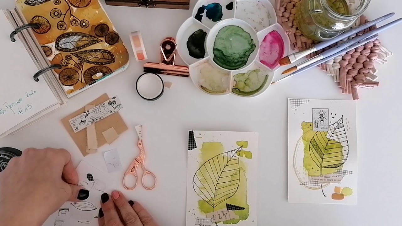 Acuarelas / watercolor + doodles - YouTube