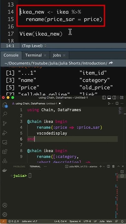 6 Renaming Columns With Julia And R Shorts Julia And R Programming Youtube 