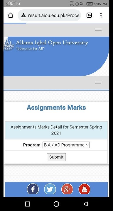 AIOU BA BCOM Spring 2021 Assignment Result Anouned || The AIOU - YouTube