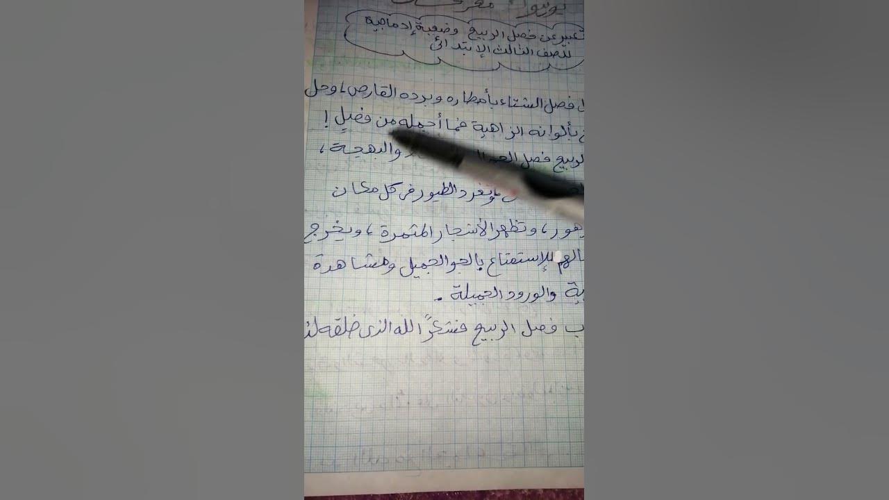 تعبير عن فصل الربيع للصف الثالث وضعية ادماجية Youtube