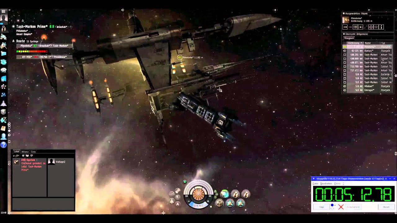 EvE Online Rubicon Viator warp 25 Jumps in 12 Minutes - YouTube