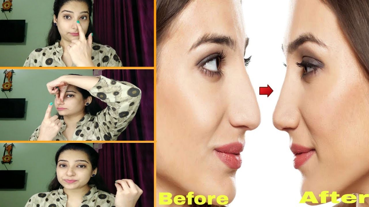 नाक मोटी, लंबी या छोटी है तो उसे ठीक करें बड़ी आसानी से | Exercises to ...