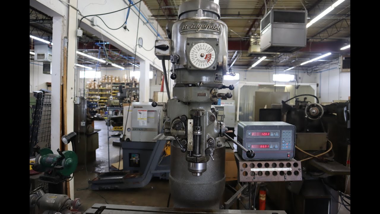 Bridgeport 2J Vertical Knee Mill with 2-Axis DRO, One-Shot Lube, Column ...