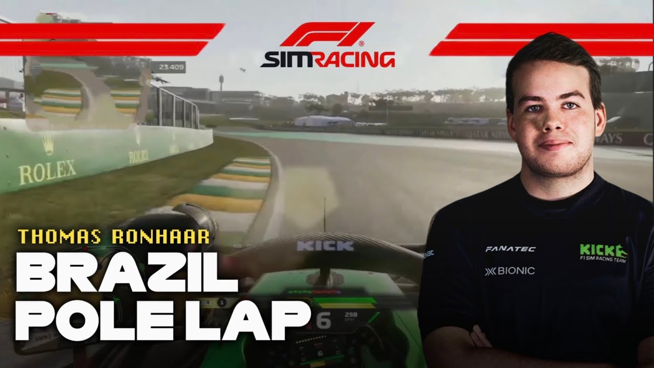Thomas Ronhaar's F1 Sim Racing Brazil Pole Lap - 1:06.082 - YouTube