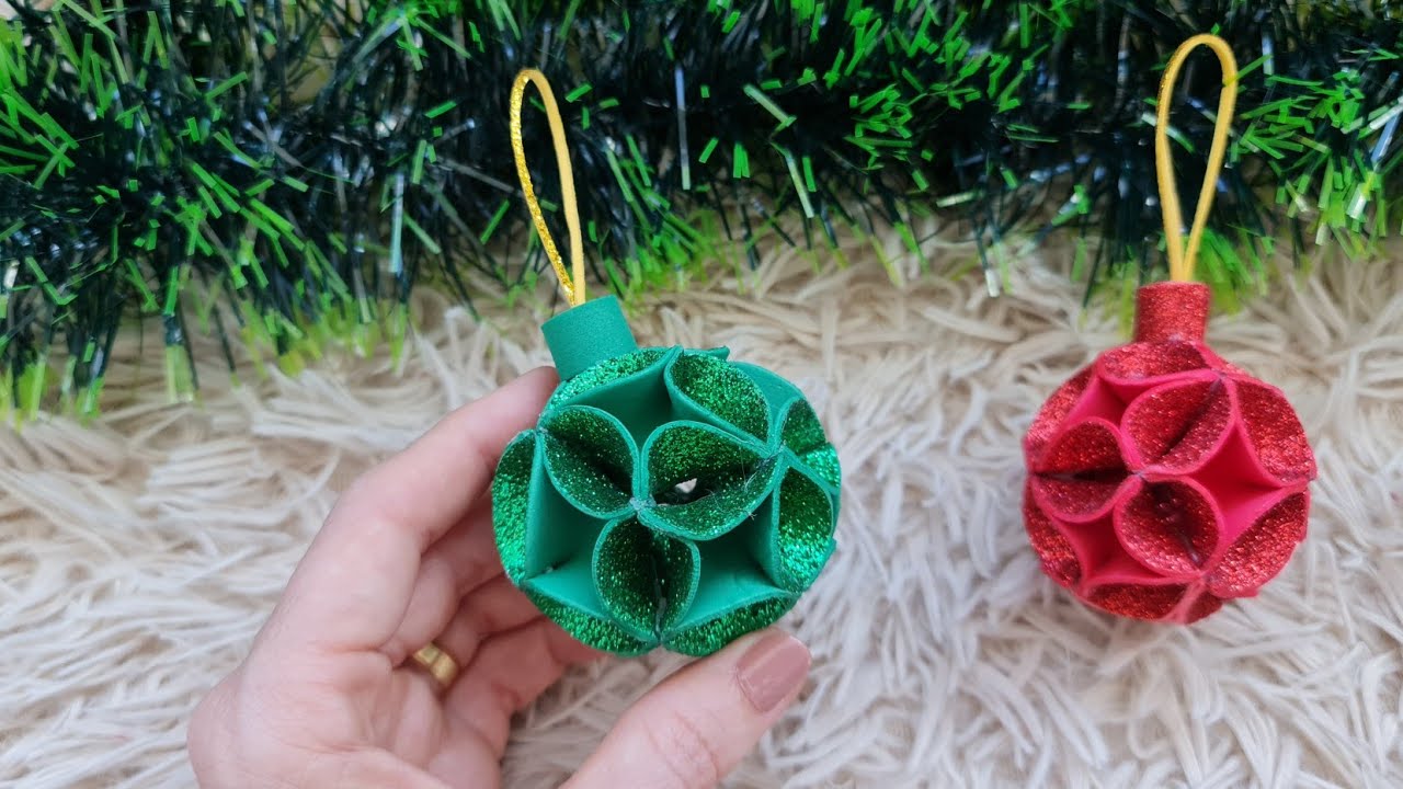 Diy bola para árvore de natal - YouTube