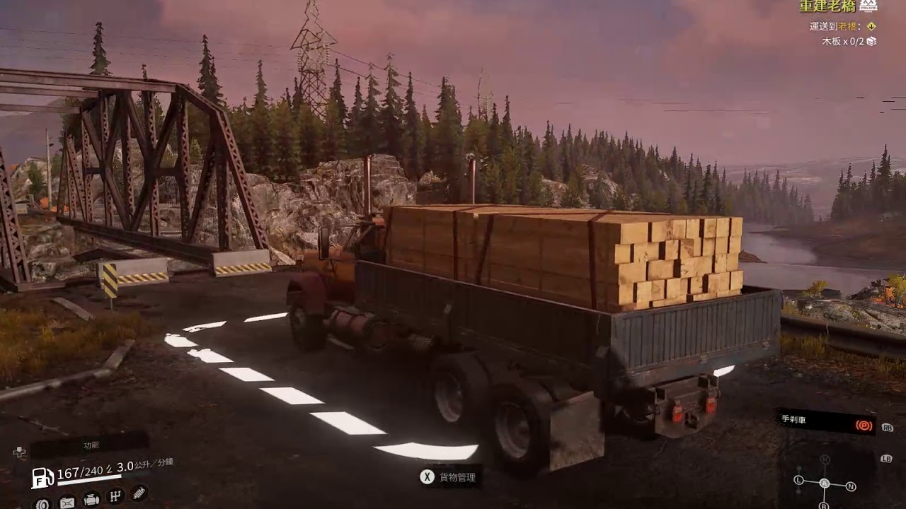 SnowRunner - GMC MH9500 Unload Wooden Boards Building Bridge@ Black ...