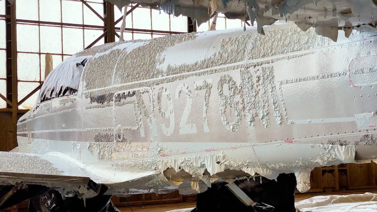 Mooney M20E is getting a new paint (episode 4): Paint stripping - YouTube