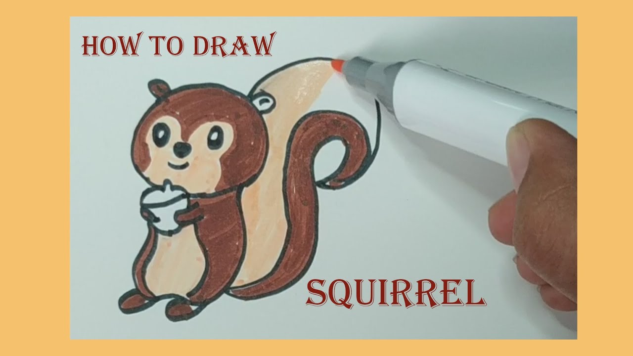 How to draw a Squirrel - YouTube