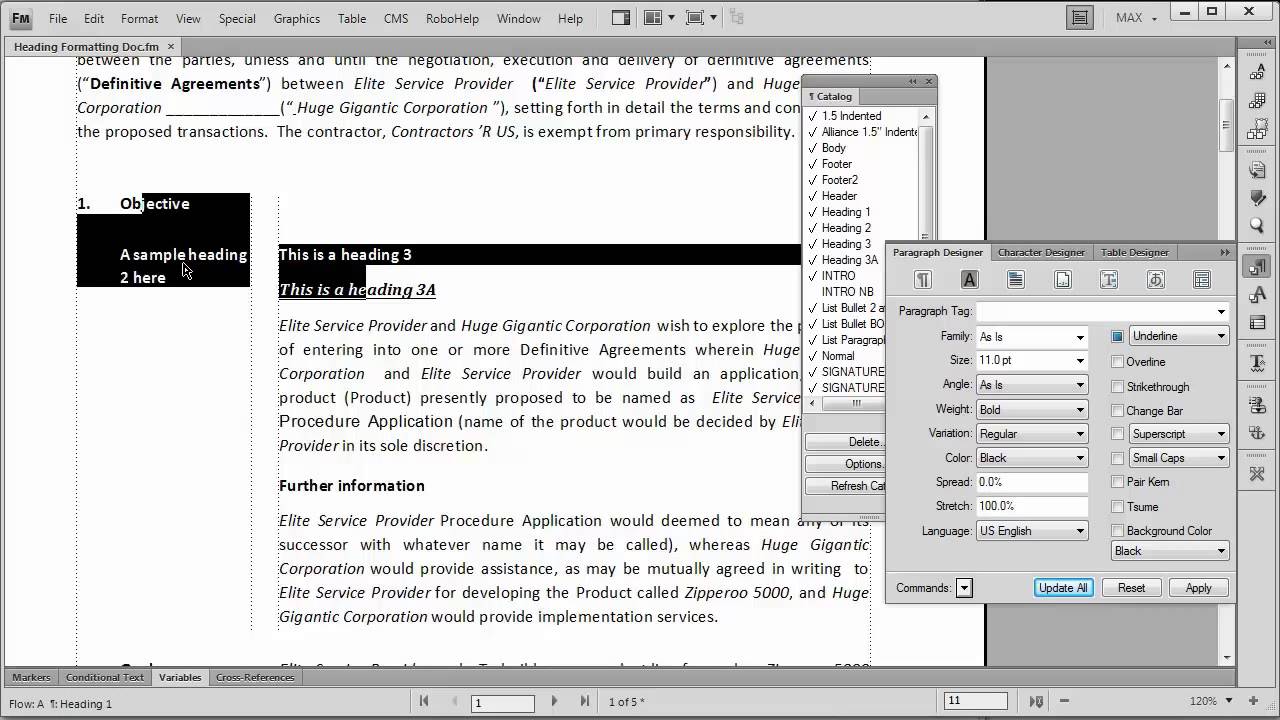 FrameMaker for Word: Redefine multiple para formats in one step! - YouTube