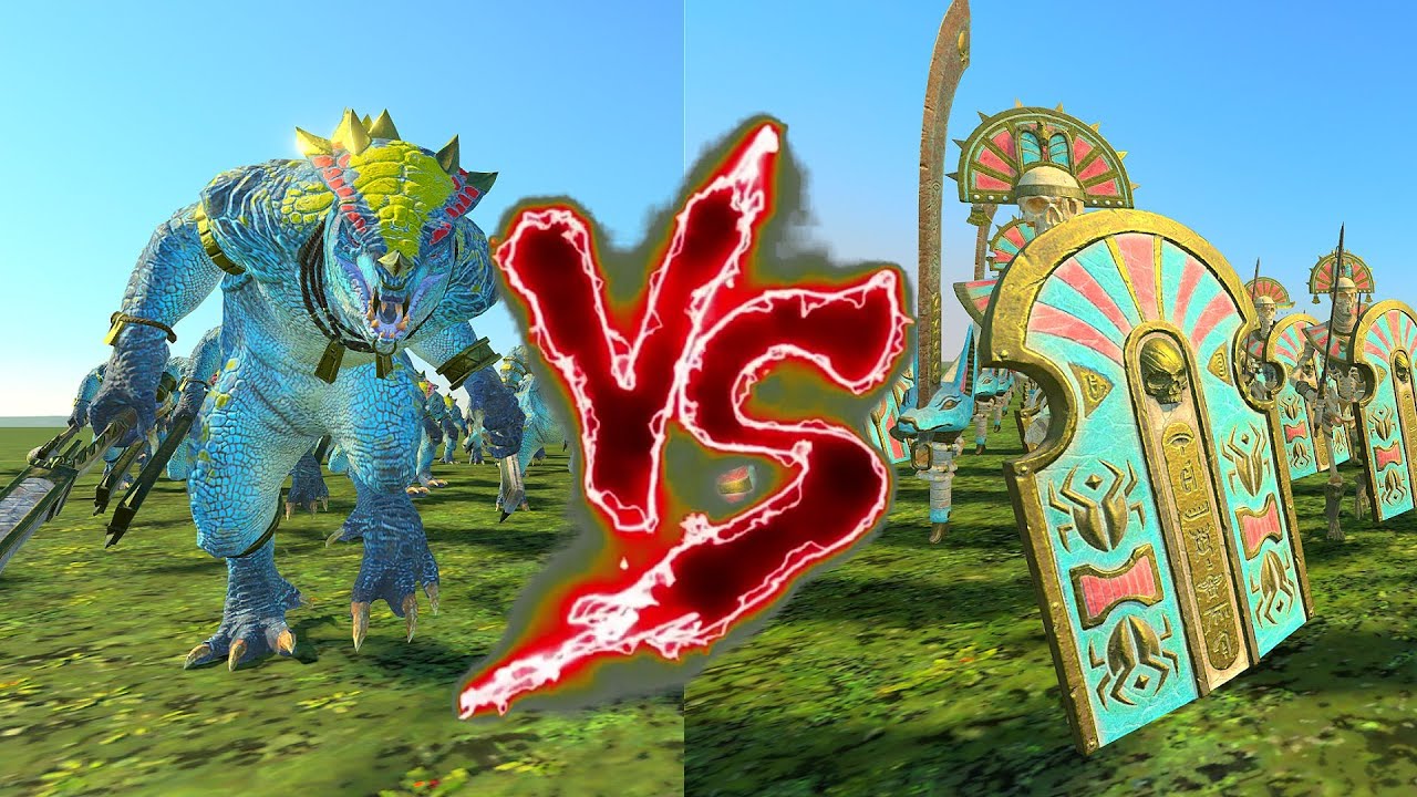 Saurus Warriors VS Tomb Guard. Total War Warhammer 3 - YouTube