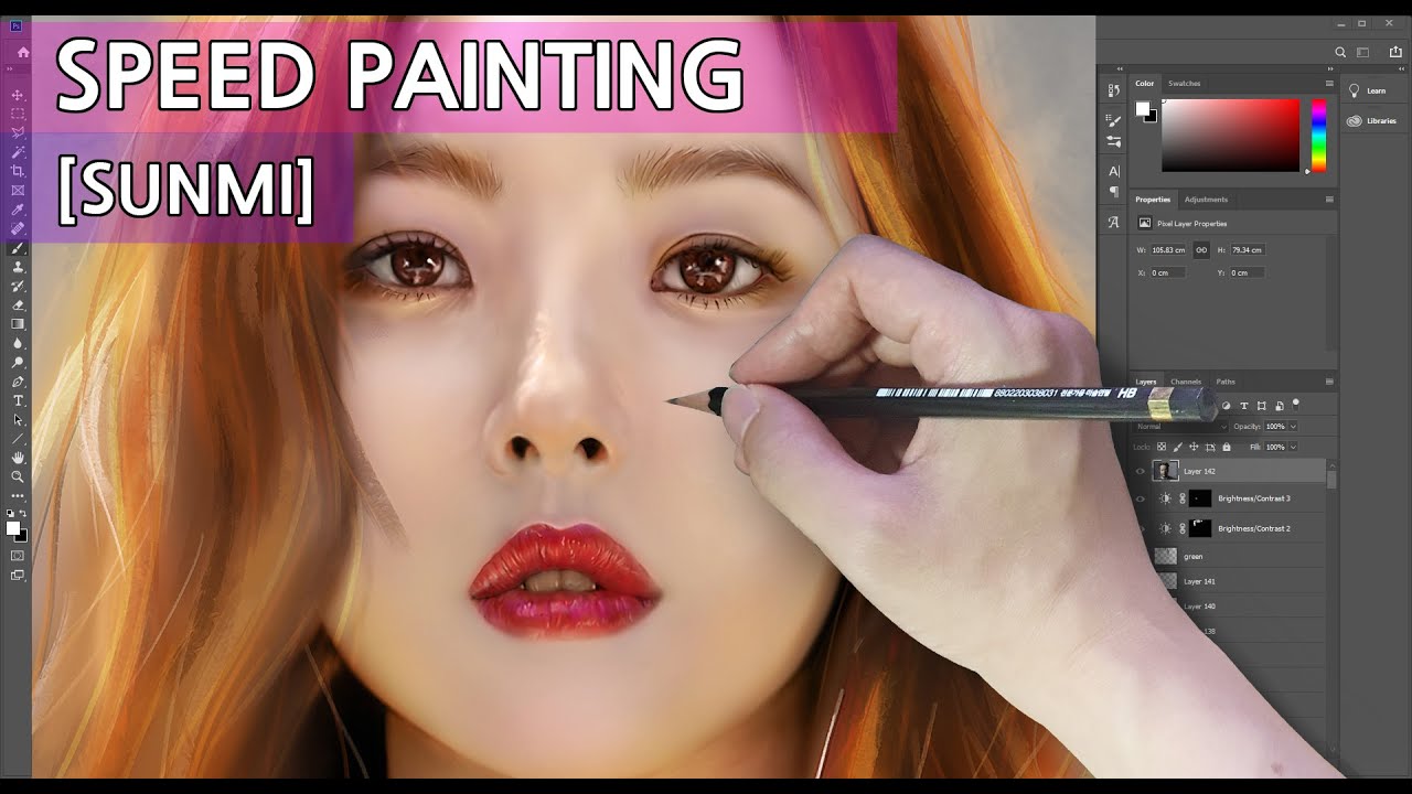 선미 SUNMI-drawing-Youtube digital painting그리기 - YouTube