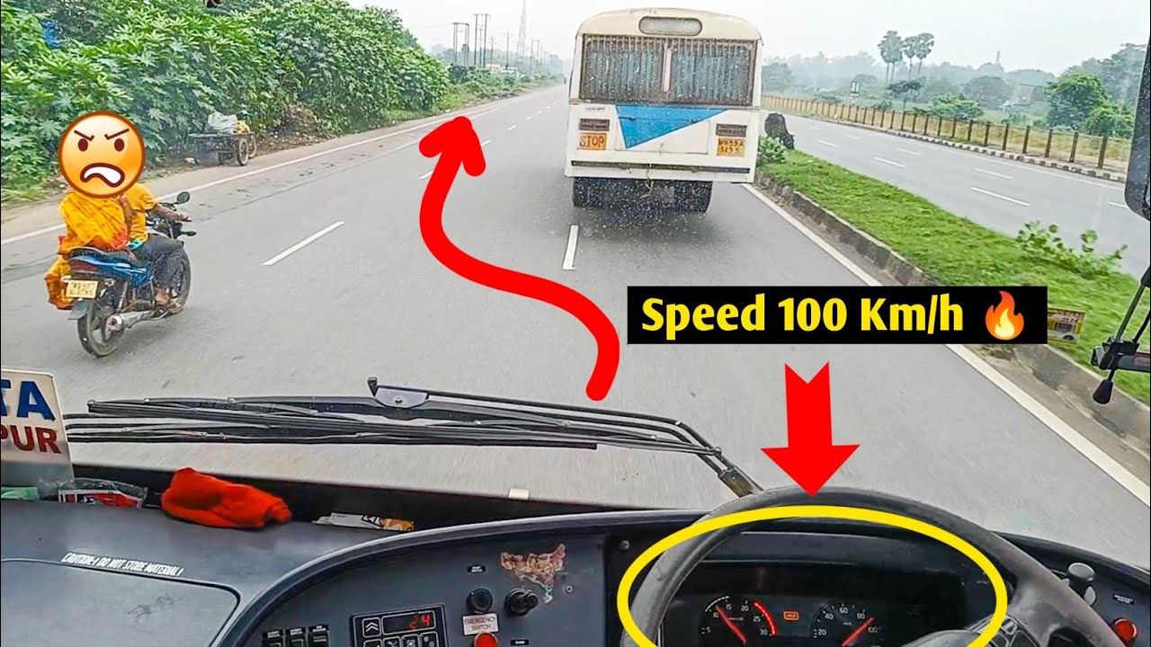 A Crazy Inexperience Bus Driver Hard Braking Suddenly In High Speed ...