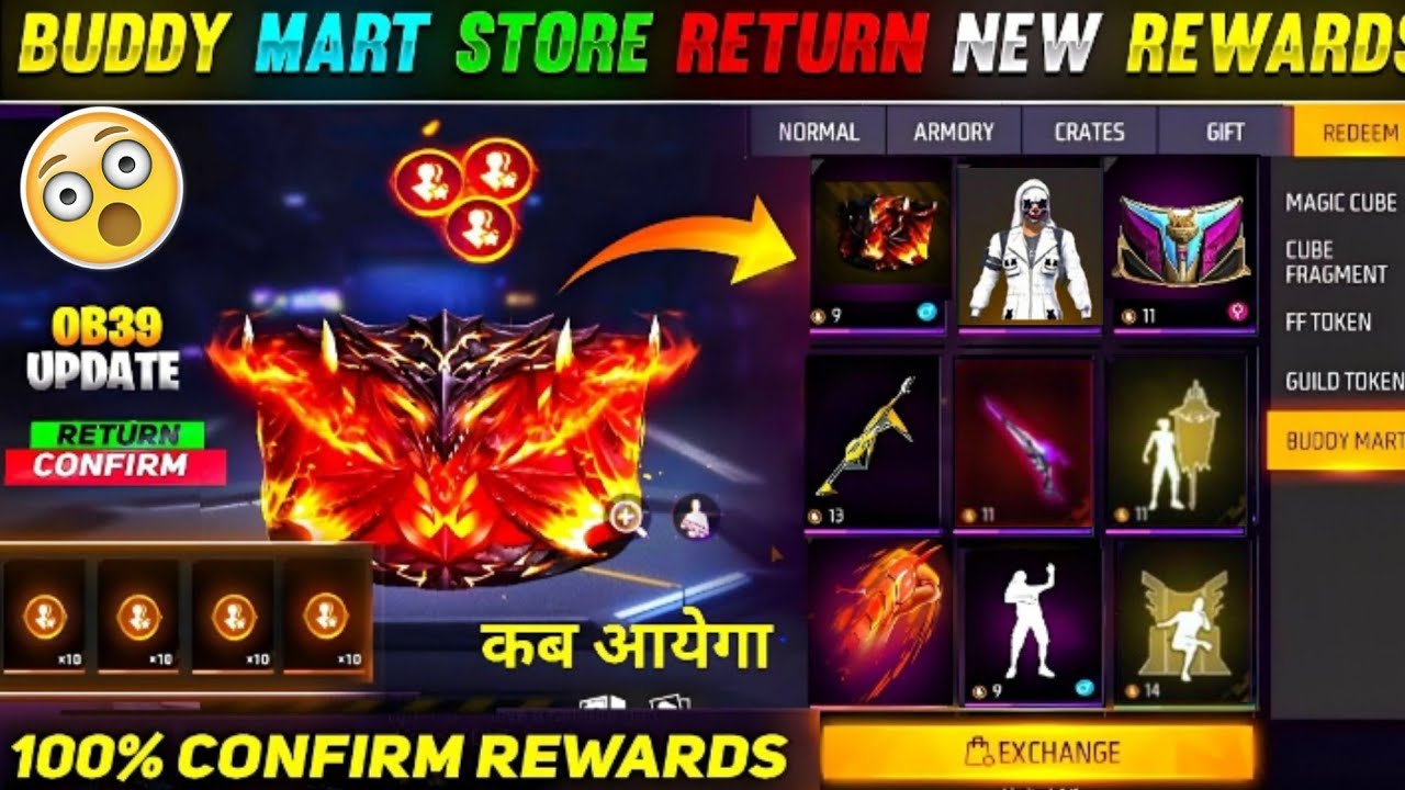 FREE FIRE NEW BUDDY MART STORE | NEW BUDDY MART STORE IN FREE FIRE ...