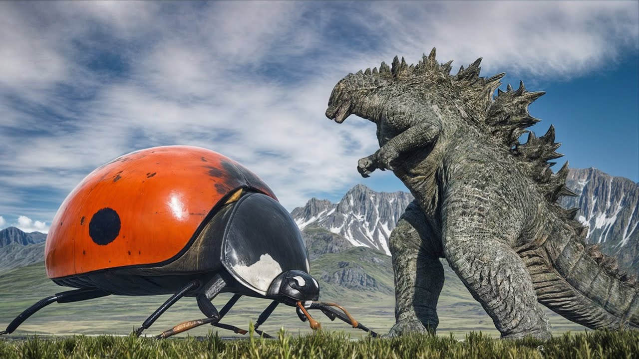 Godzilla Saves Giant Ladybug - YouTube