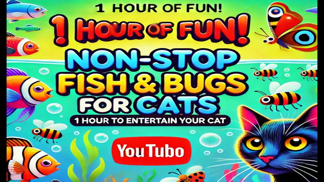 😺CAT GAMES l Non-Stop Fish & Bugs! 1 Hour Video to Entertain Your Cat ...