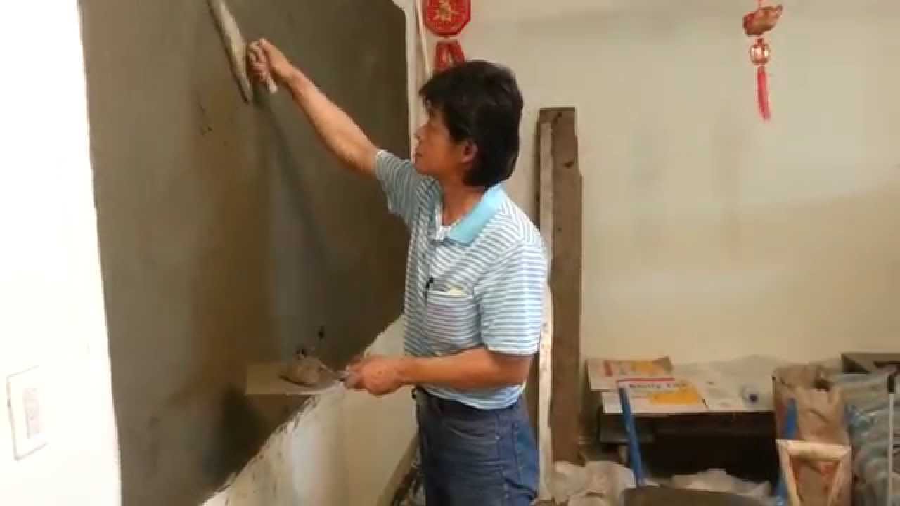 Sand and Cement Rendering on Brick Wall Final Coat - YouTube