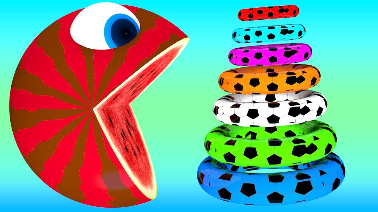 Pacman meets ac crocodile pacman watermelon rolling on farm as he fire ...