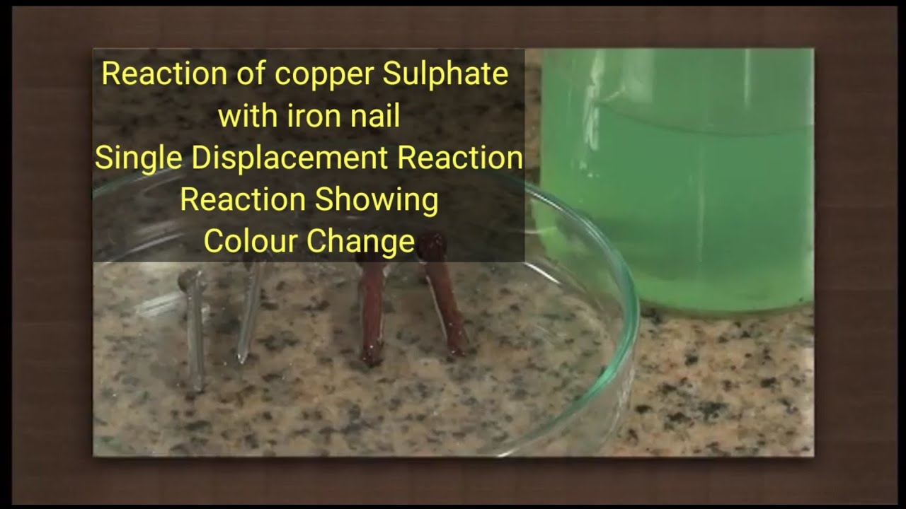 Reaction of copper sulphate and iron nail || Displacement Reaction ...
