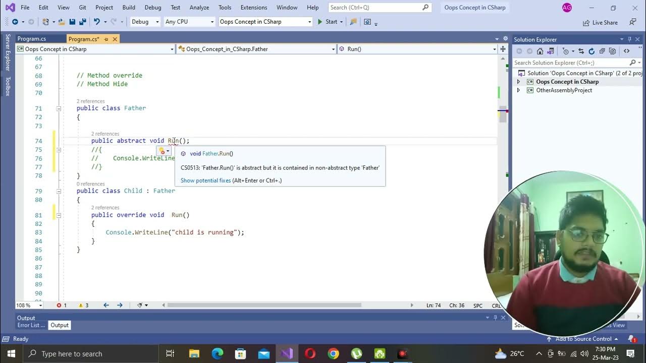 Abstract,virtual,override keyword use case in OOPS C# (English) - YouTube