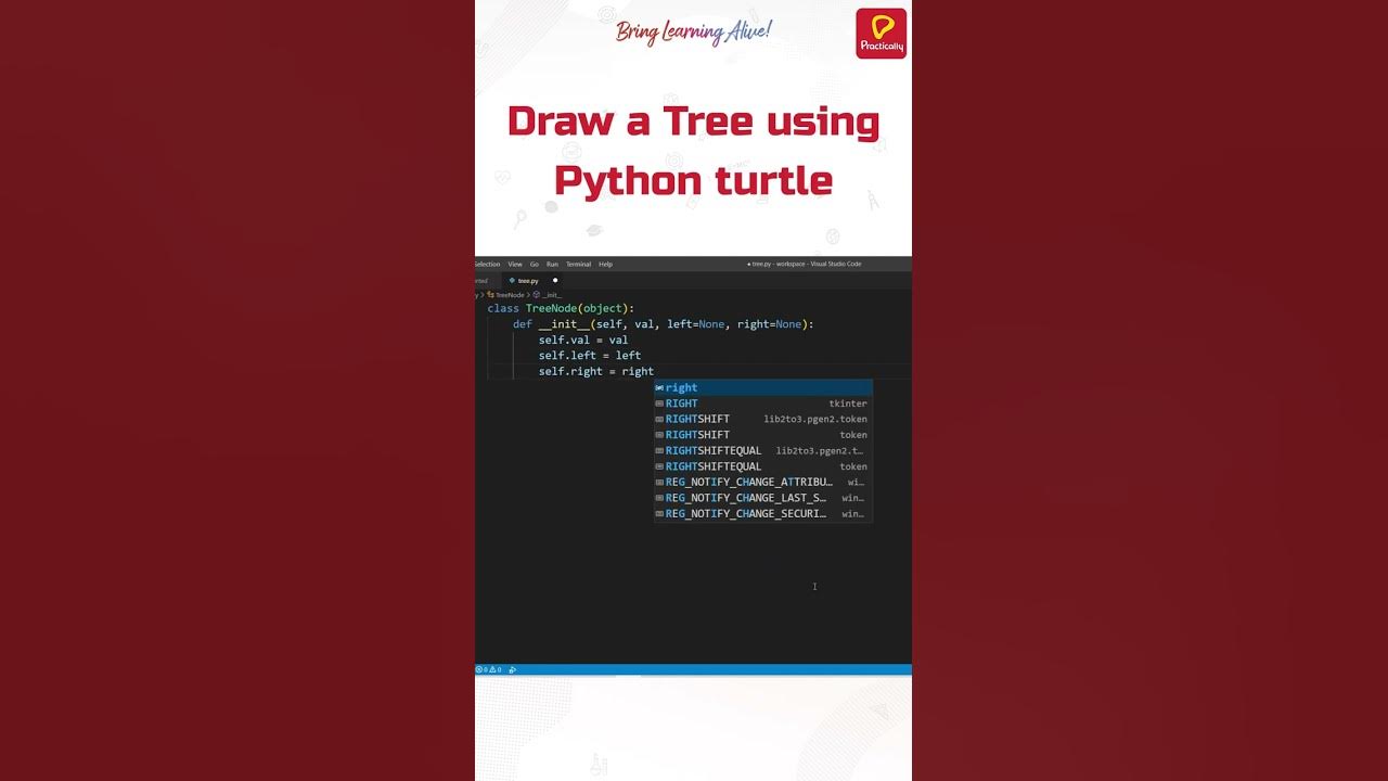 Draw A Tree Using Python Turtle 🌳 Practically Python For Beginners Youtube