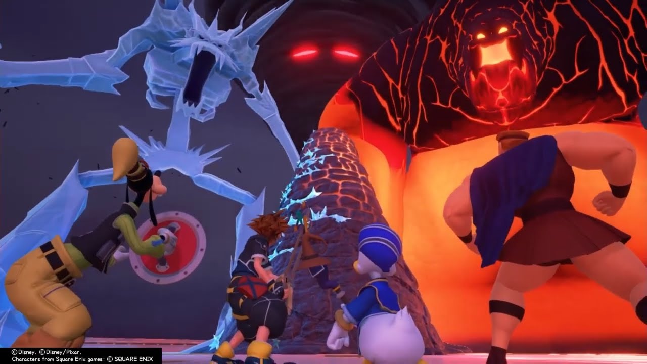 KH3 Lava, Ice, and Tornado Titan (Double Form) (No Damage) (Critical ...