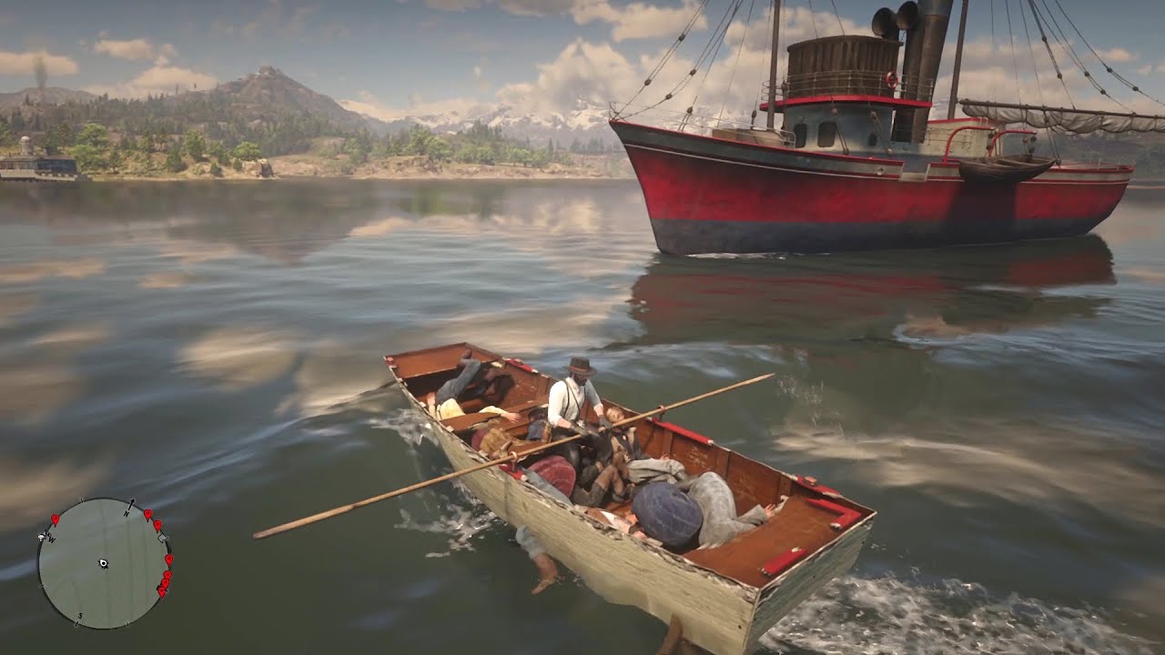 RDR2 - What if a small ship collides with a large ship - YouTube