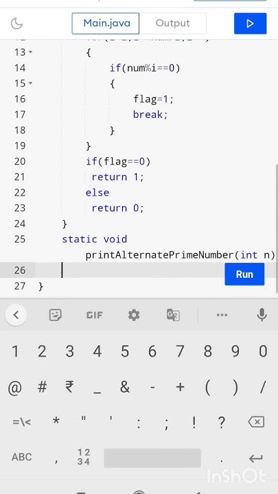 Java program to display alternate prime numbers #javaprogramming #codingguru #youtubeshorts 😎 ...