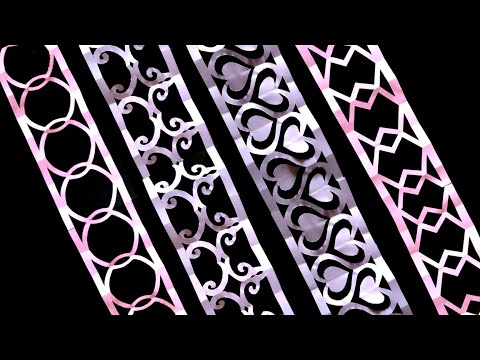 4 Easy Paper Cutting border Designs|  Bulletin Board Border Design | Diy stencils