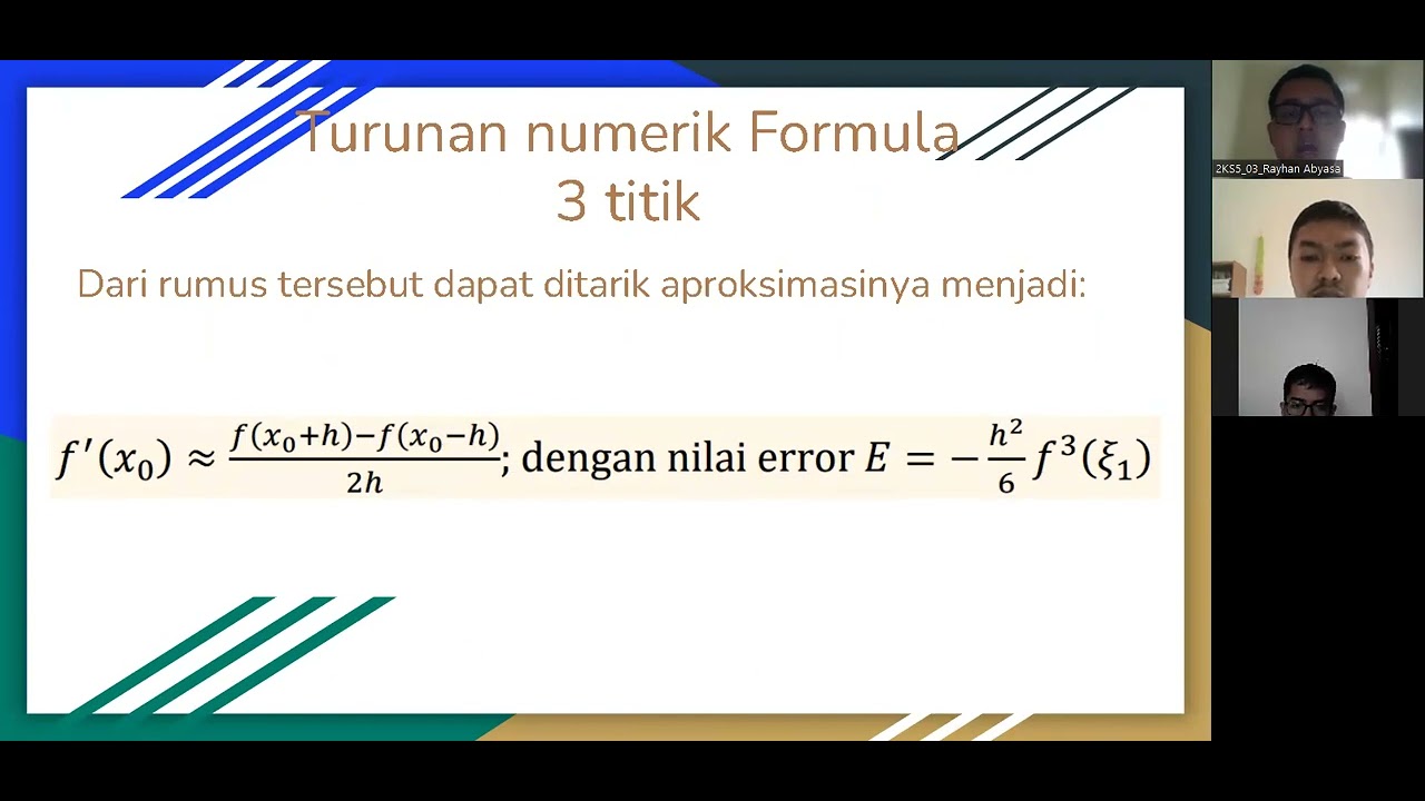 Metode Numerik: Turunan Numerik dengan Formula 3 Titik (2KS5/8) - YouTube