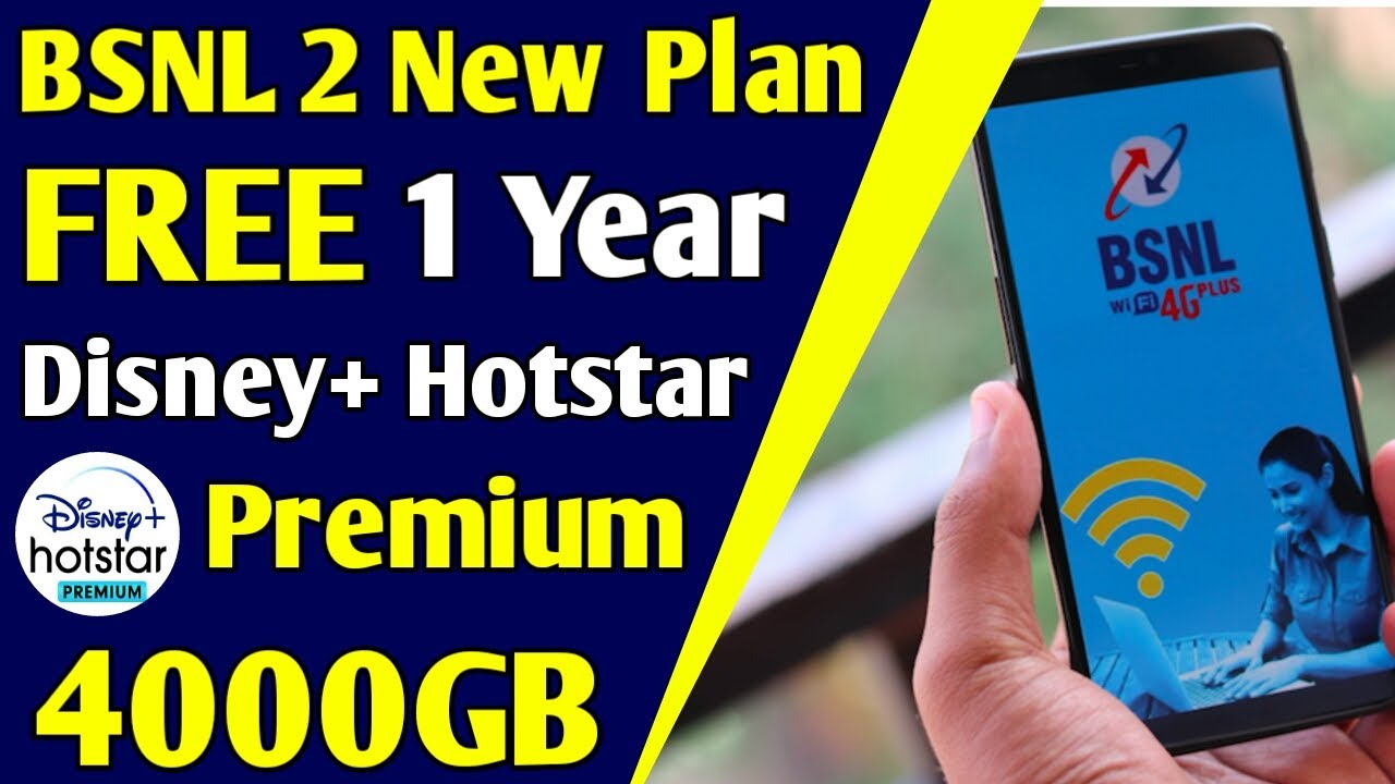 BSNL 2 New Plan | Jio, Airtel, Vi के बाद BSNL Free 1 Year Disney+ Hotstar Premium & 4000GB Data ...