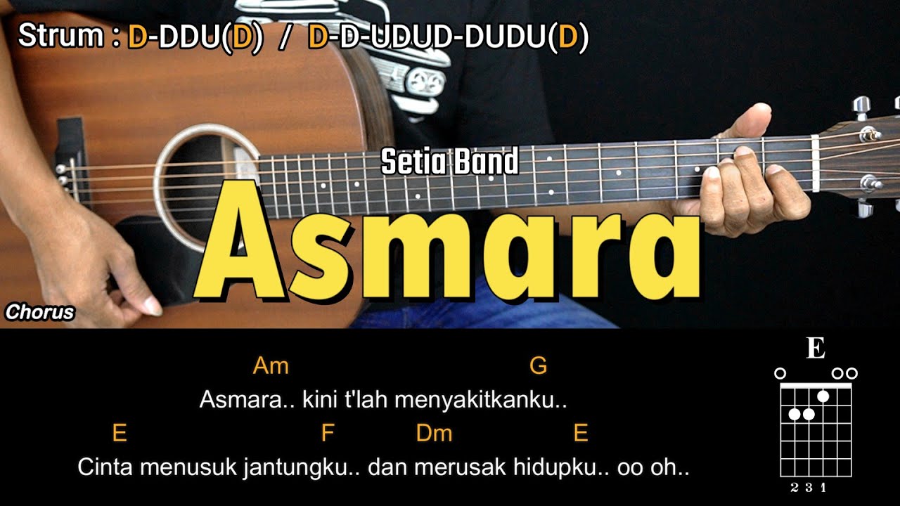Asmara - Setia Band | Tutorial Chord Gitar Mudah dan Lirik - YouTube