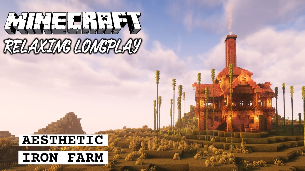 Creating an aesthetic Iron Farm - Minecraft Relaxing Longplay (No ...