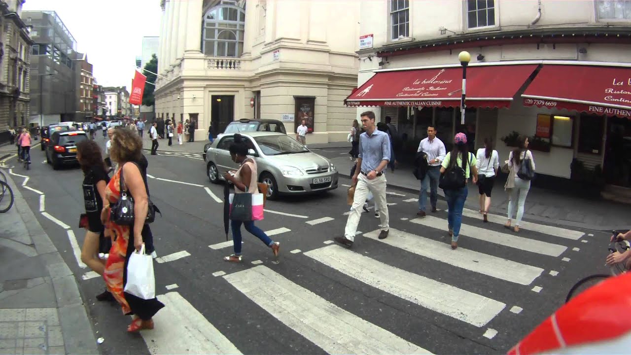 Cyclists ignoring pedestrians at zebra crossing - YouTube