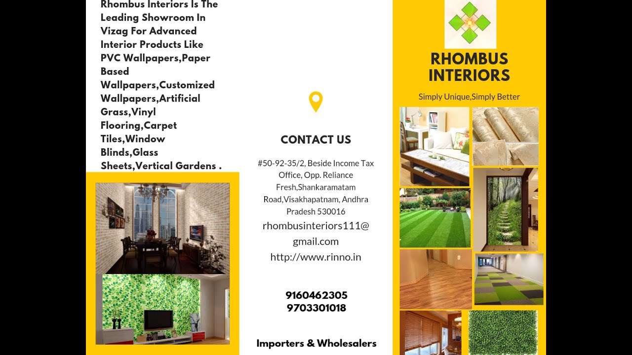 Rhombus Interiors Showroom|Sticker Wallpapers|3D Wallpapers|Artificial ...