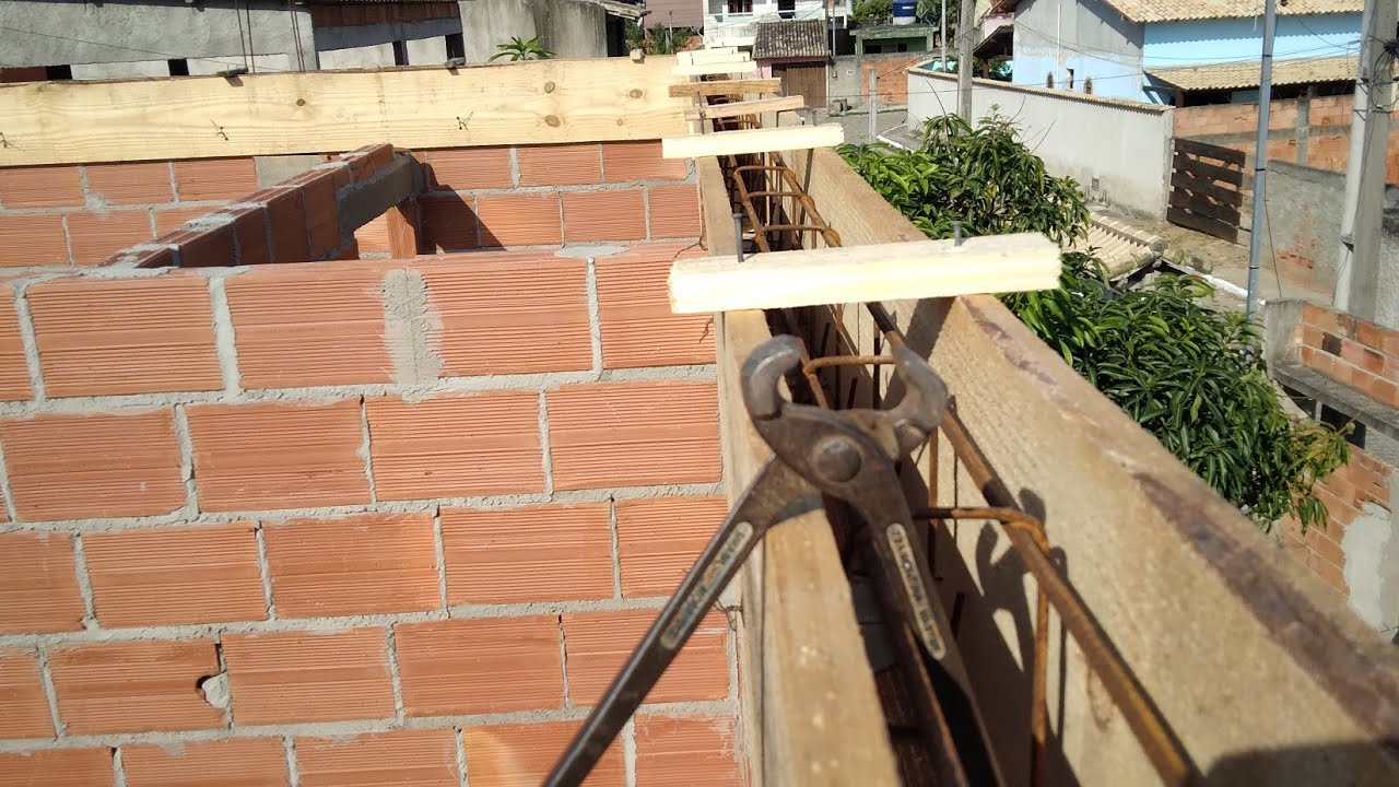Como fazer vigas estrutural de concreto sobre parede - YouTube
