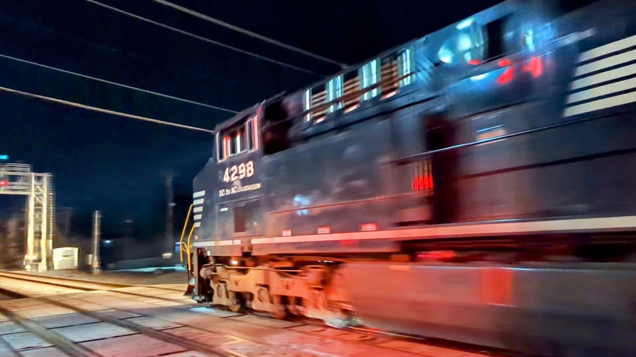 Northbound NS covered hoppers on track two - YouTube