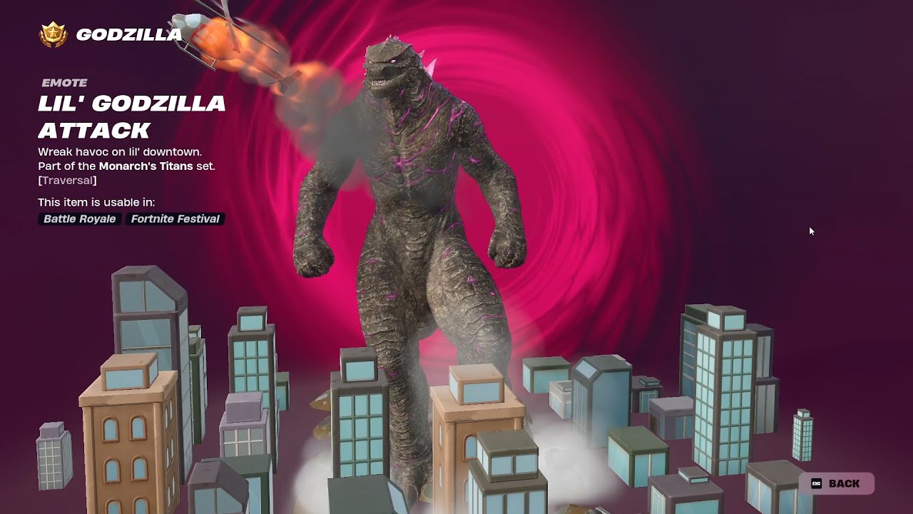 FORTNITE ALL GODZILLA BATTLE PASS REWARDS -CHAPTER 6 SEASON 1 - YouTube