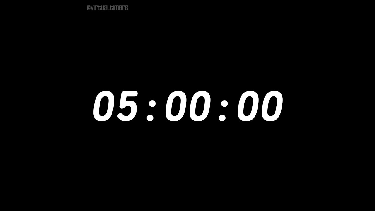 SILENT - 5 Hour Countdown - White Classic with Time Markers / Chapters ...